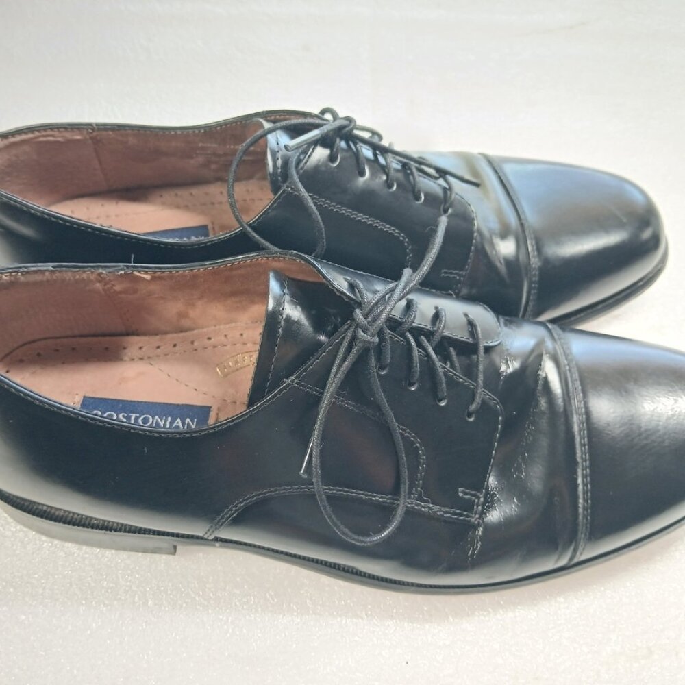 Bostonian Classics Black Leather Cap Toe Oxfords Mens… - Gem